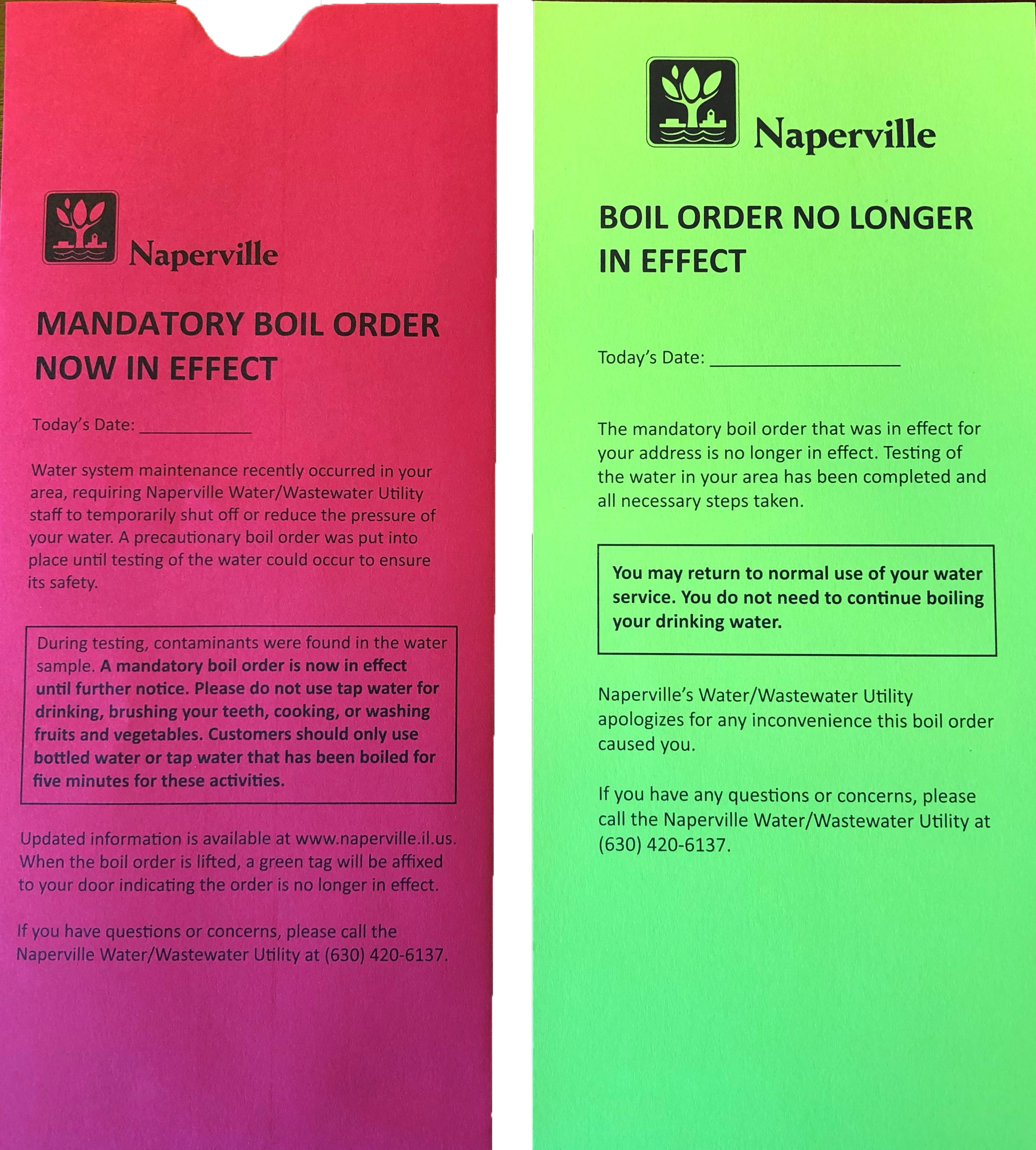 Precautionary Boil Orders | The City of Naperville